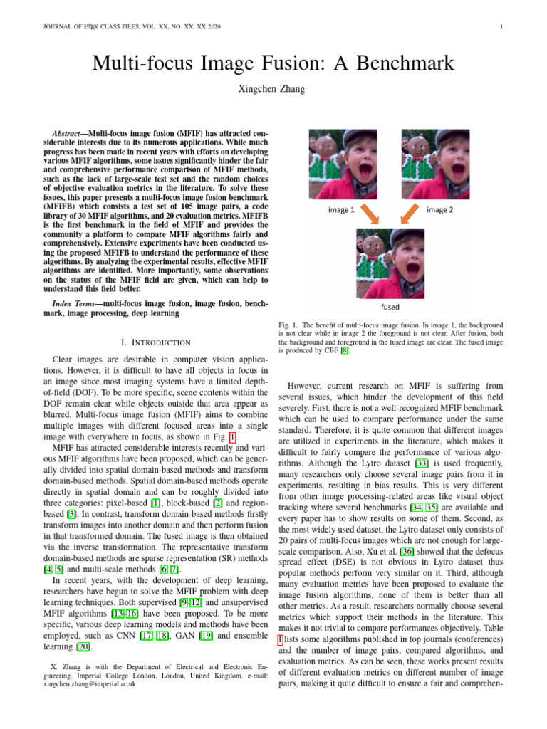 5.Multi-focus Image Fusion A Benchmark_2020 | PDF | Multidimensional Signal Processing | Image ...