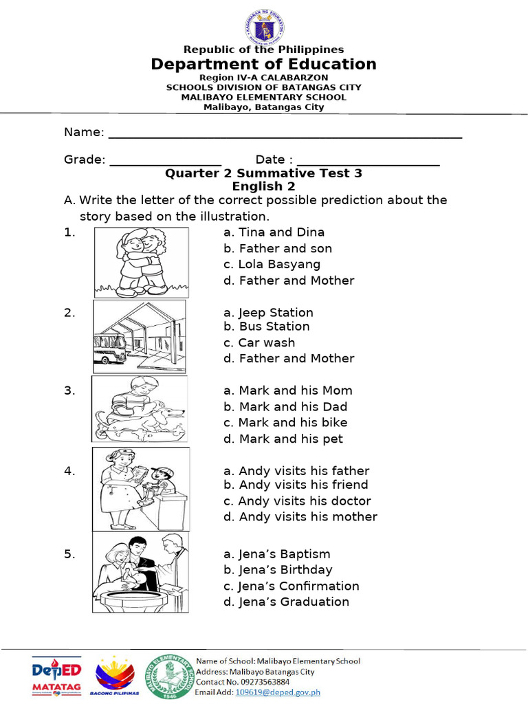 g2 Q2 3rd Summative English | PDF