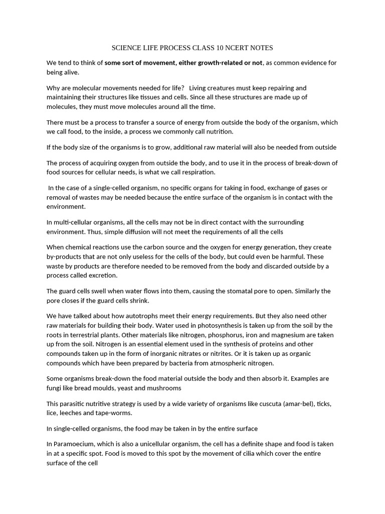 Class 10 Ncert Notes Life Processes Pdf Heart Atrium Heart
