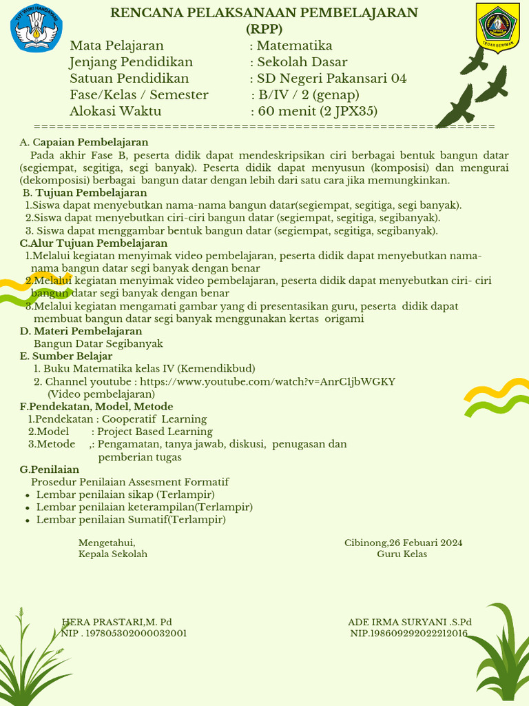 Modul Ajar New MTK Geometri | PDF