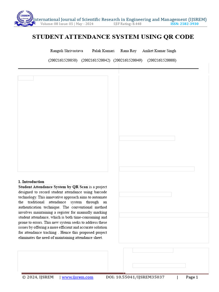 Student Attendance System Using QR Code | PDF | Software Testing ...