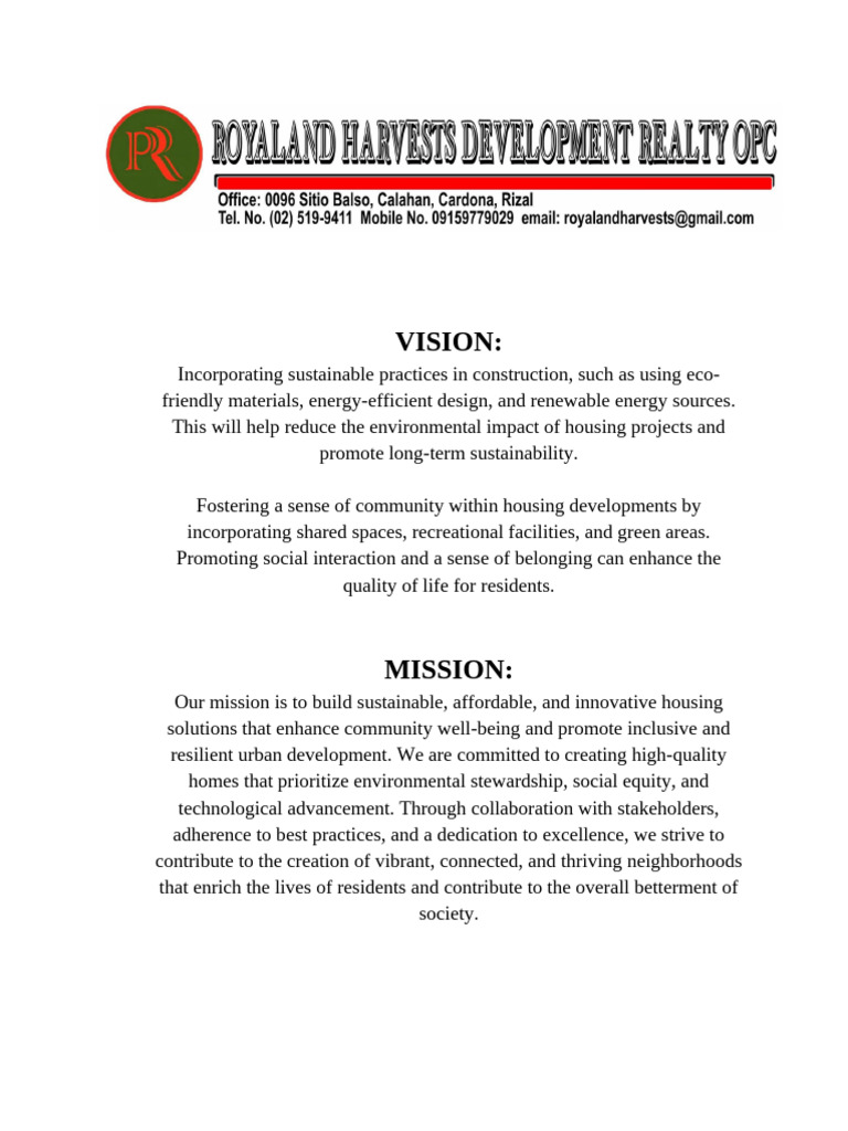 Proposal of Vision and Mission | PDF