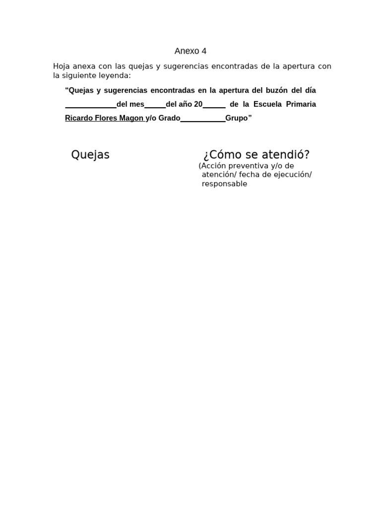 Anexo 4 Hoja Anexa | PDF