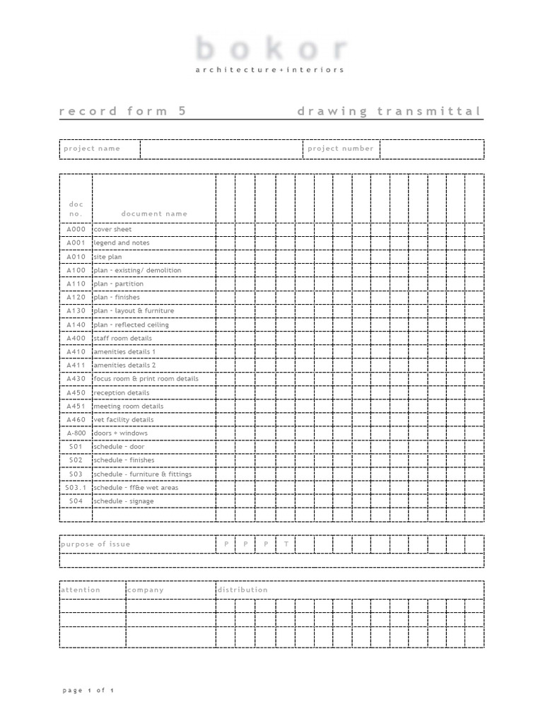 Drawings transmittal v16 | PDF