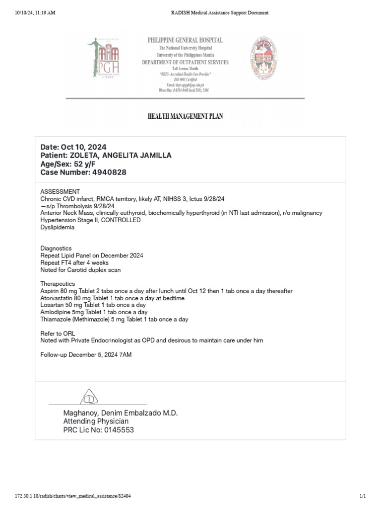 ZOLETA1RADISH Medical Assistance Support Document | PDF