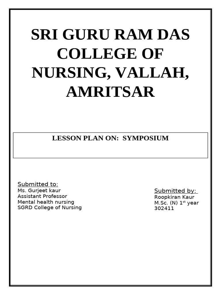 symposium lesson plan | PDF | Lecture | Symposium (Plato)