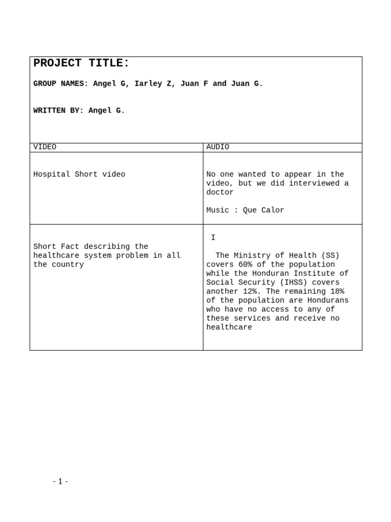 The Broken Healthcare System in Juticalpa Script | PDF | Health ...