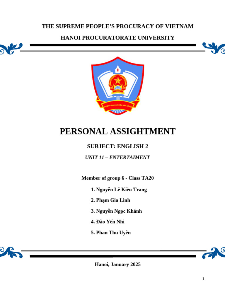 Tiểu luận TA2 | PDF