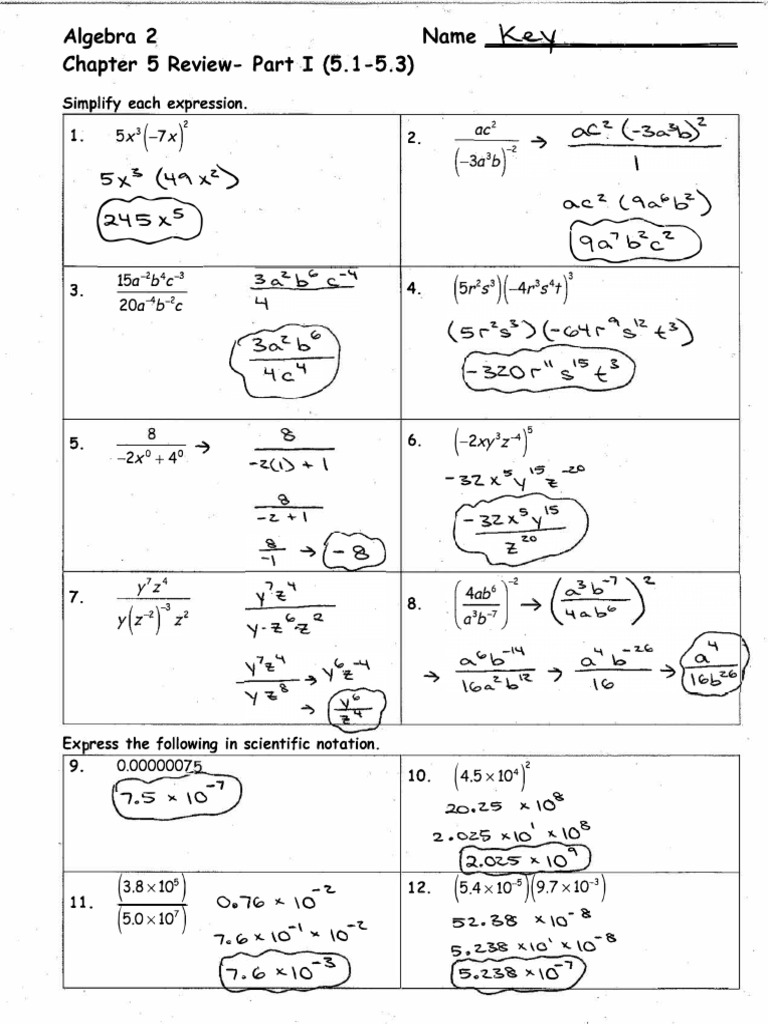 Algebra 2 Chapter 5 Review | PDF | Mathematics