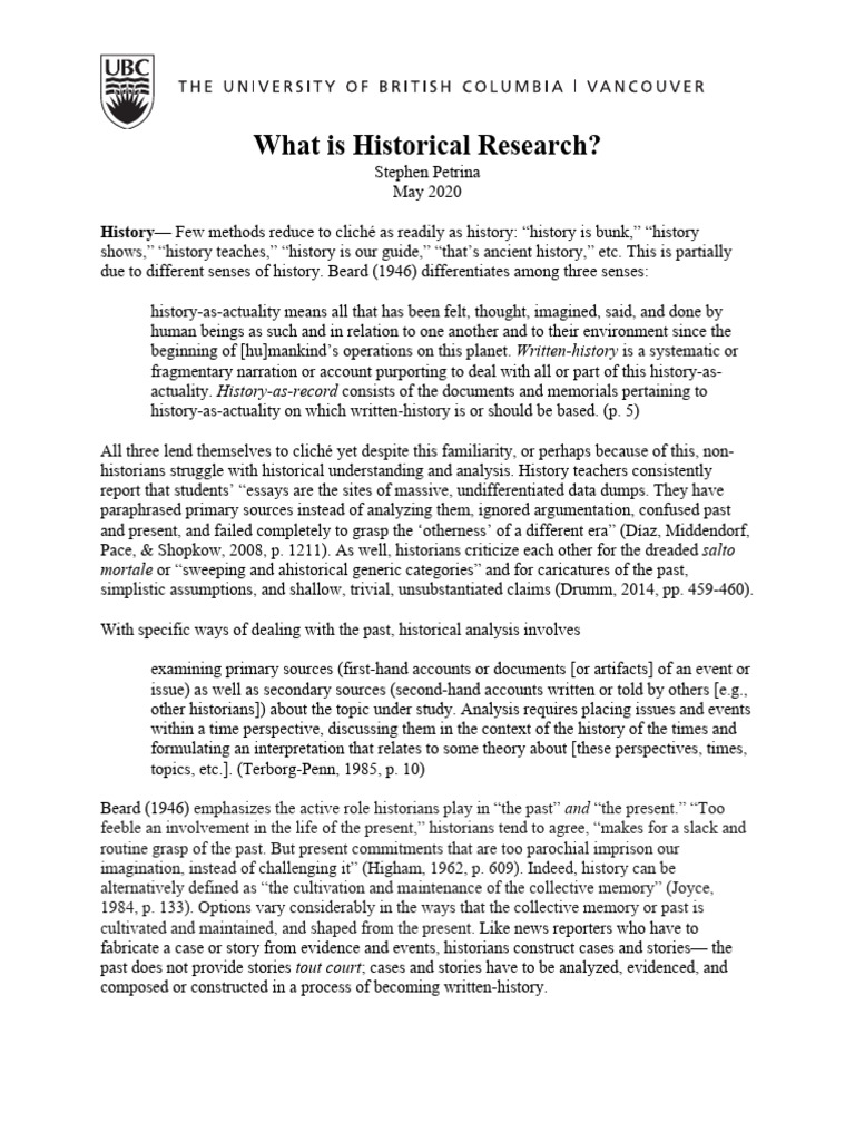 What Is Historical Research | PDF | Experience | Perception