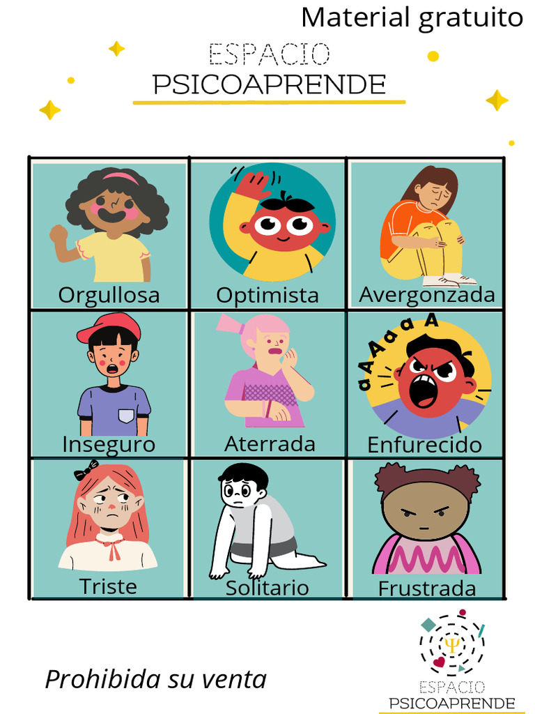 Loteria de Emociones Espaciopsicoaprende | PDF