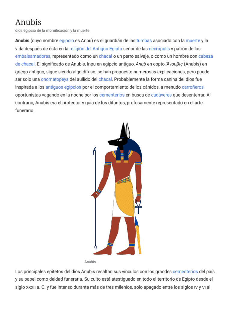 Anubis | PDF | Mitología antigua del Cercano Oriente | Mitología asiática