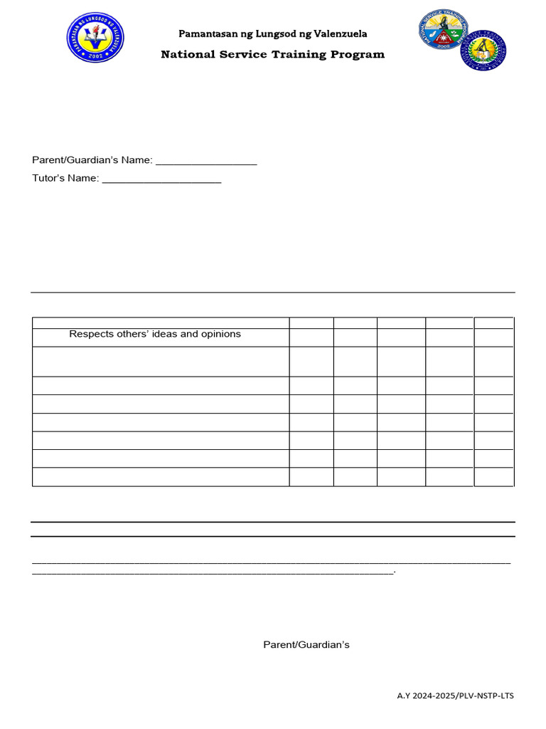 LTS Form 107-Parent&Guardian Feedback | PDF