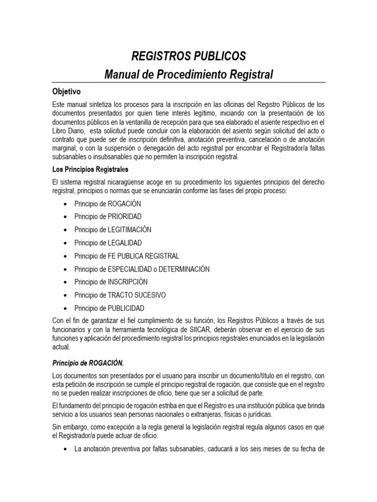 Manual de Procedimiento Registral | PDF | Apelación | Evidencia (ley)