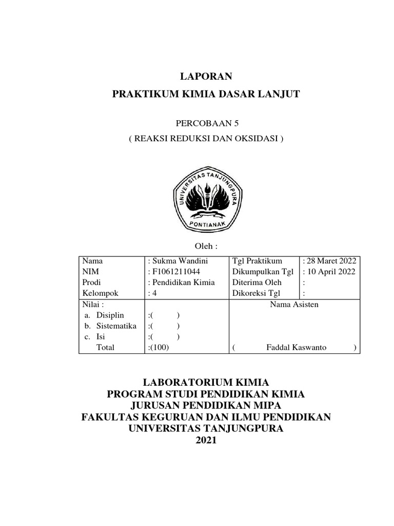 LAPORAN_PRAKTIKUM_REAKSI_REDUKSI_DAN_OKS | PDF