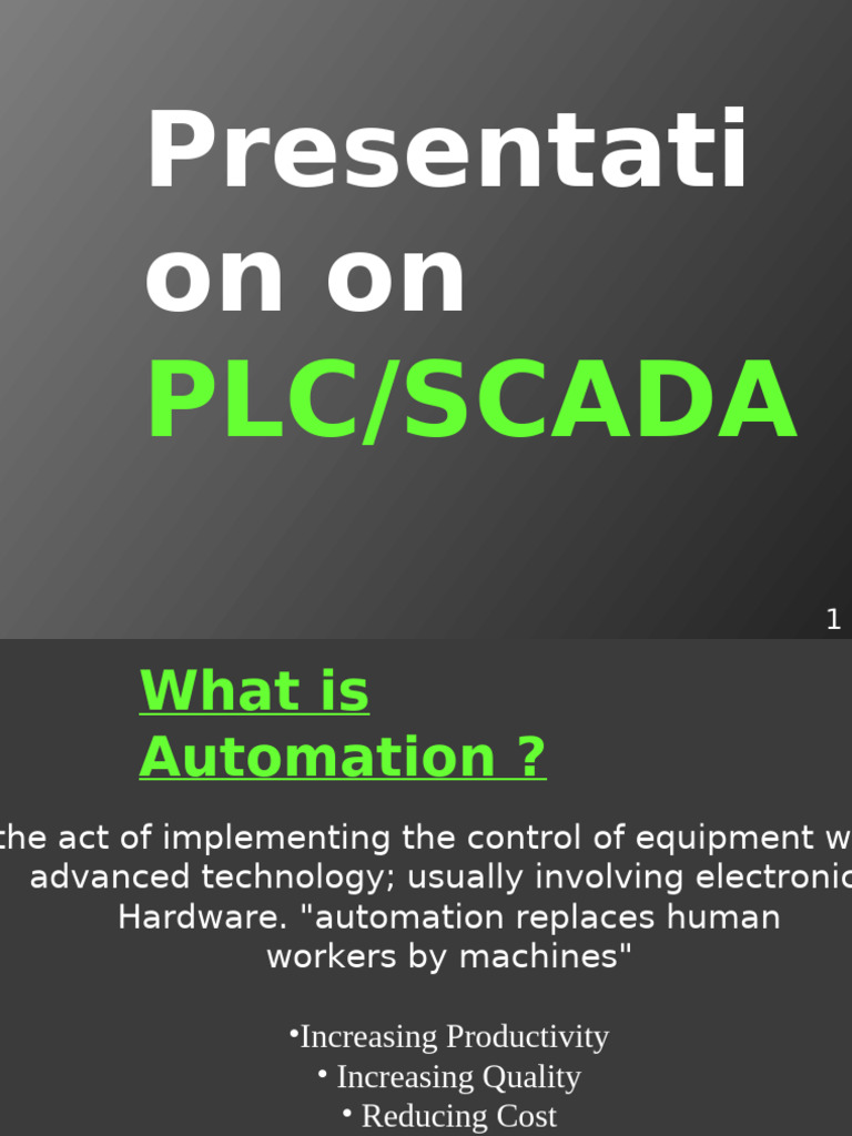 Automation With Plc and Scada Presented by Lokesh Bhasin | PDF ...