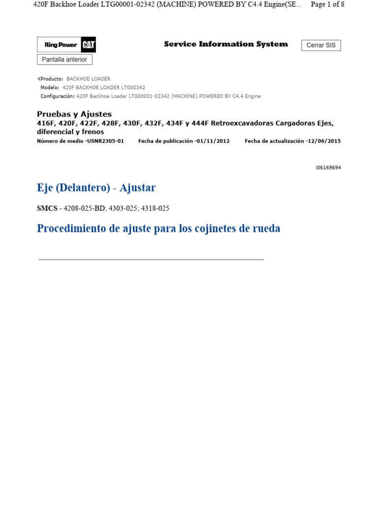 Eje (Delantero) - Ajustar 420f | PDF | Tornillo | Eje