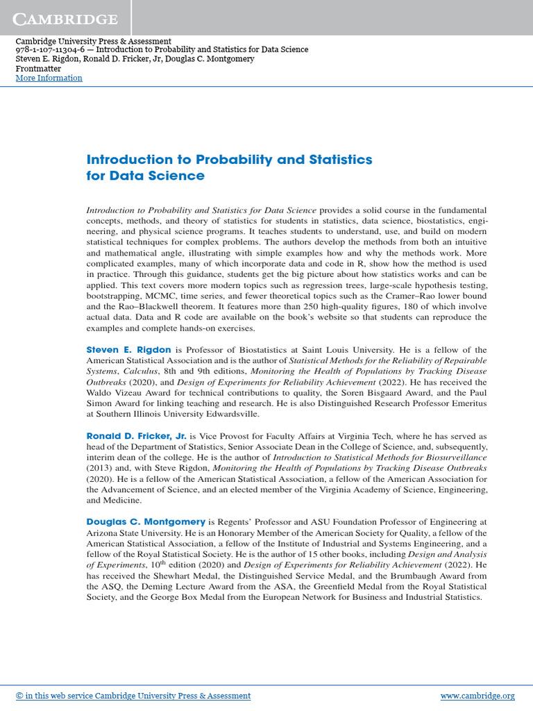 Frontmatter | PDF | Probability Distribution | Regression Analysis