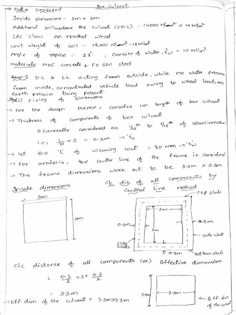 Box Culvert by Manual Method (Part-1) | PDF