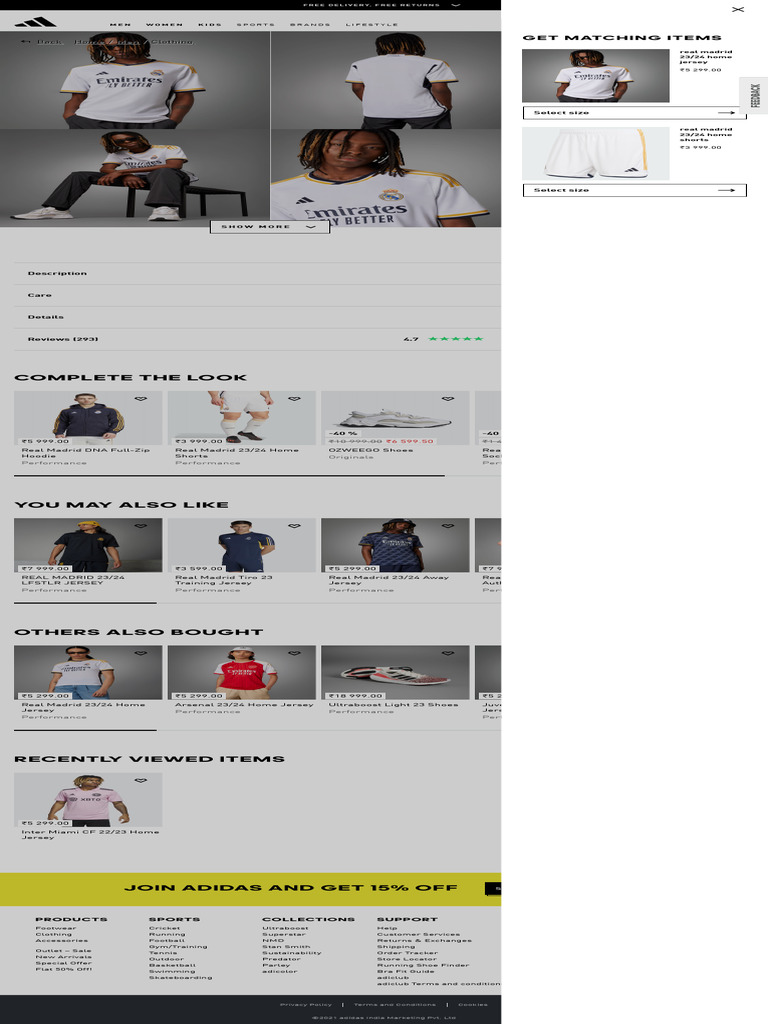 Adidas Real Madrid 2324 Home Jersey - White Adidas India | PDF | Adidas ...