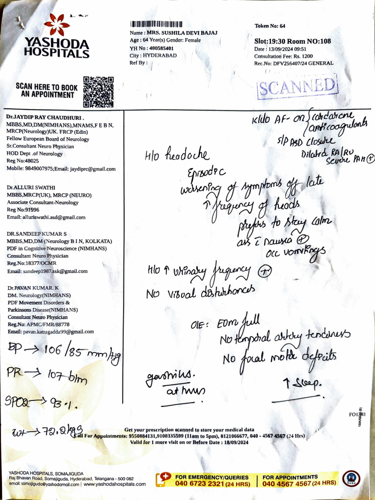 Ma Yashoda Neuro Prescription | PDF