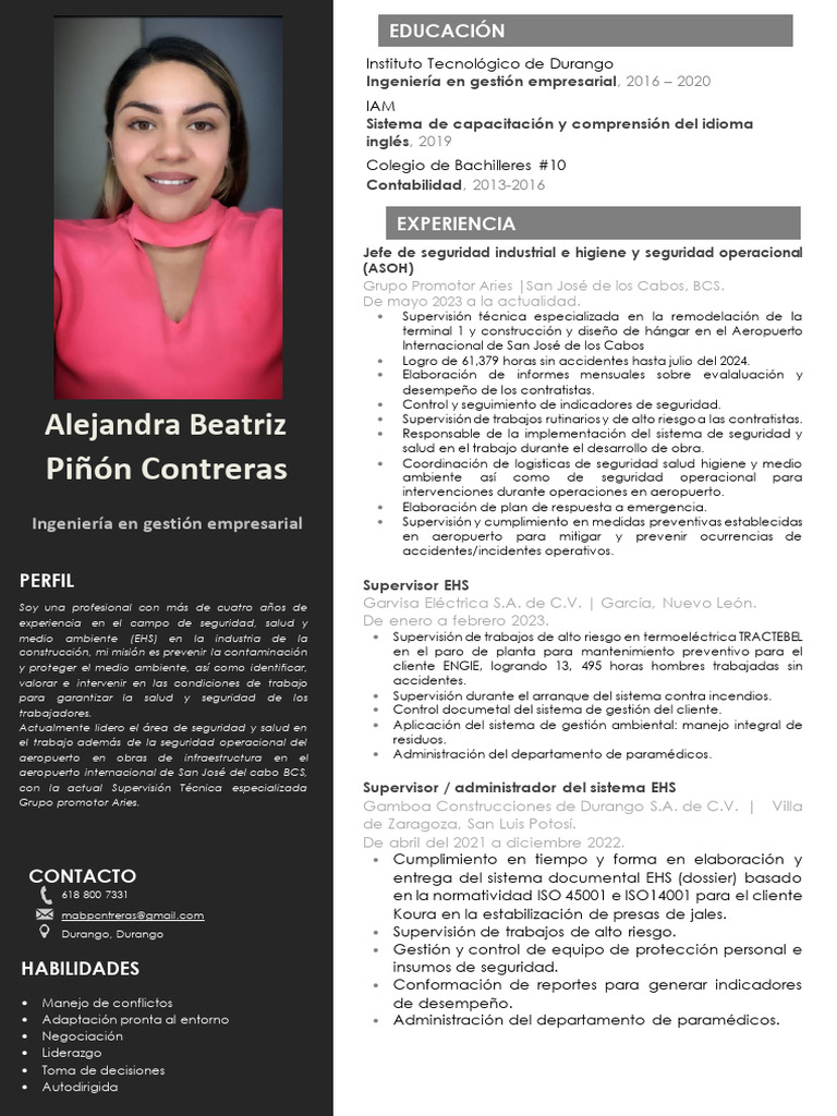 cv ALEJANDRA 2024 | PDF | Business