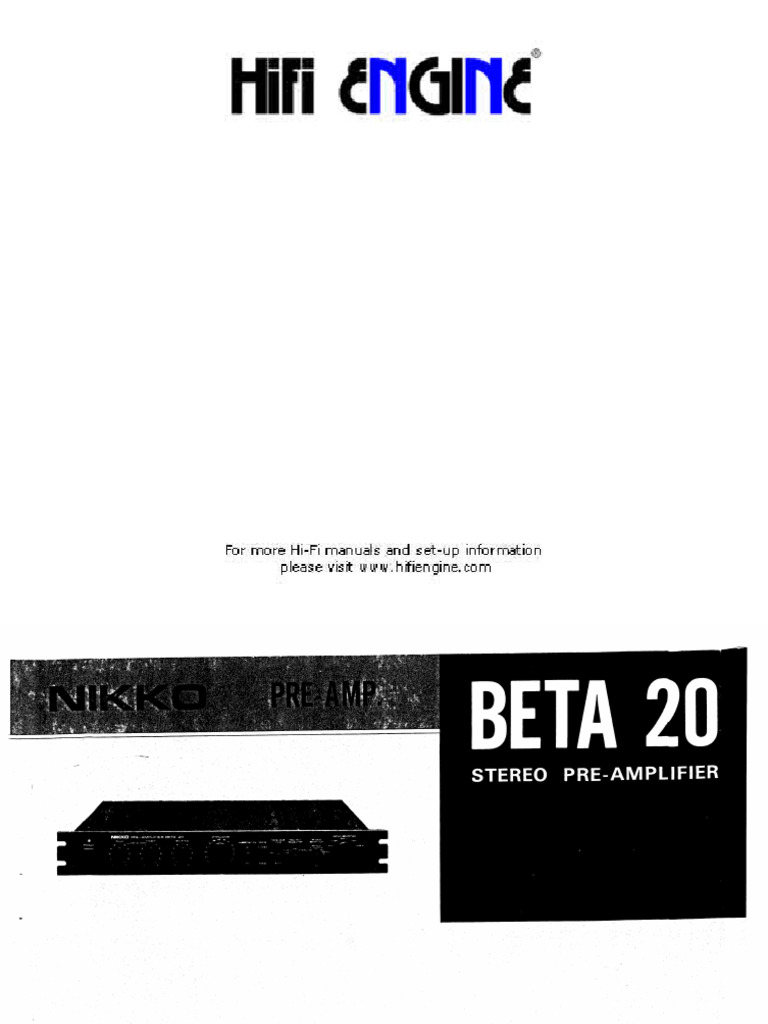 Nikko Beta 20 Service | PDF
