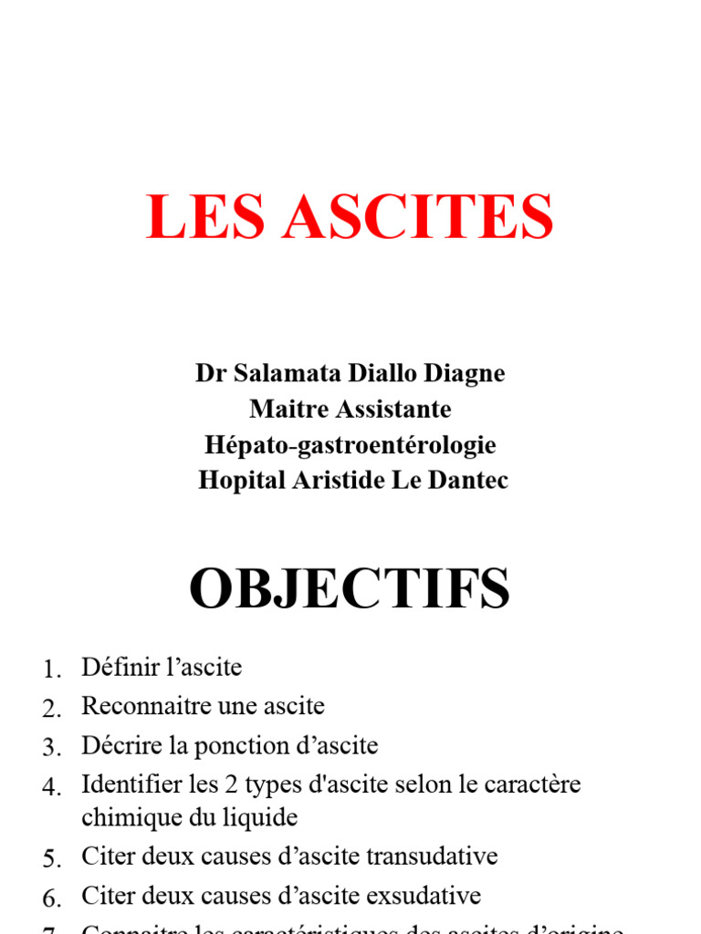 Comprendre l'Ascite : Types et Diagnostic | PDF | Cirrhose ...