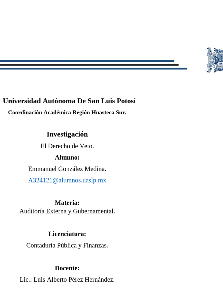 Derecho de Veto: Equilibrio Poderes México | PDF | Veto | Ejecutivo ...