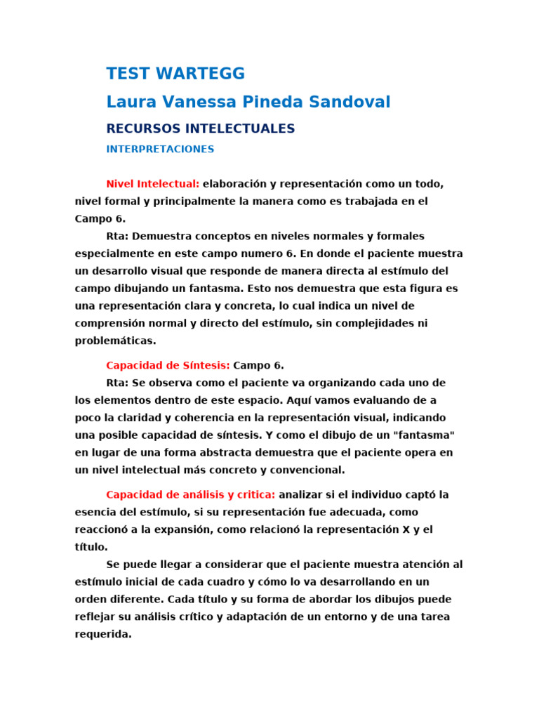 Análisis del Test Wartegg en Pacientes | PDF | Las emociones | Creatividad
