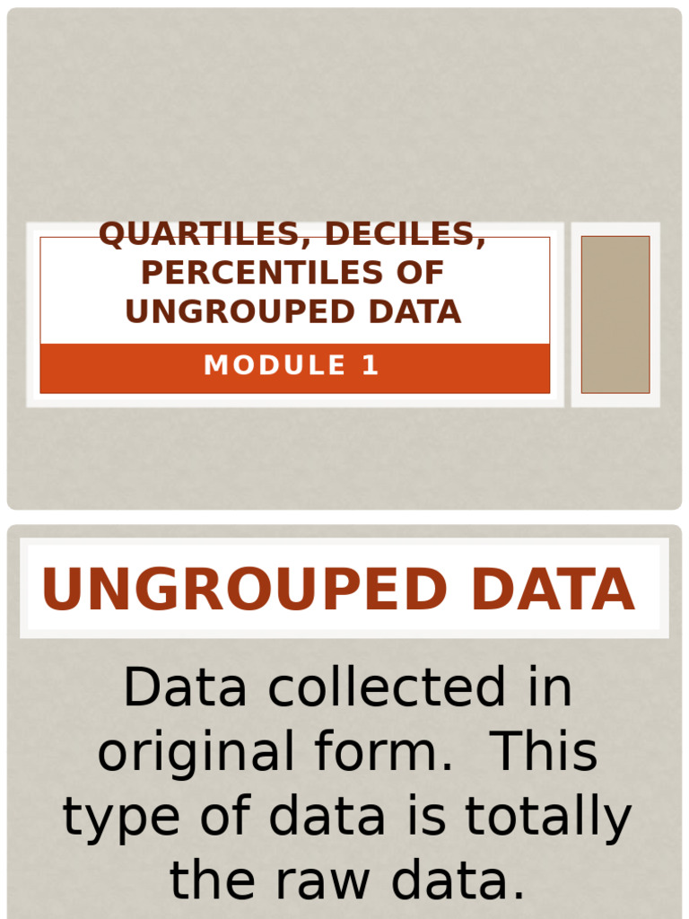MODULE 1 - Measures of Position For Ungrouped Data | PDF | Quartile ...