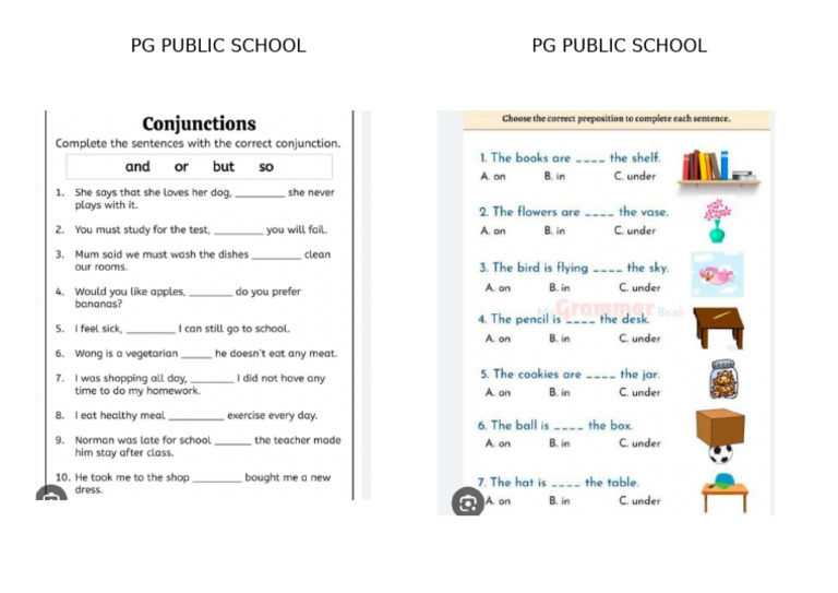 Preposition and Conjunction | PDF