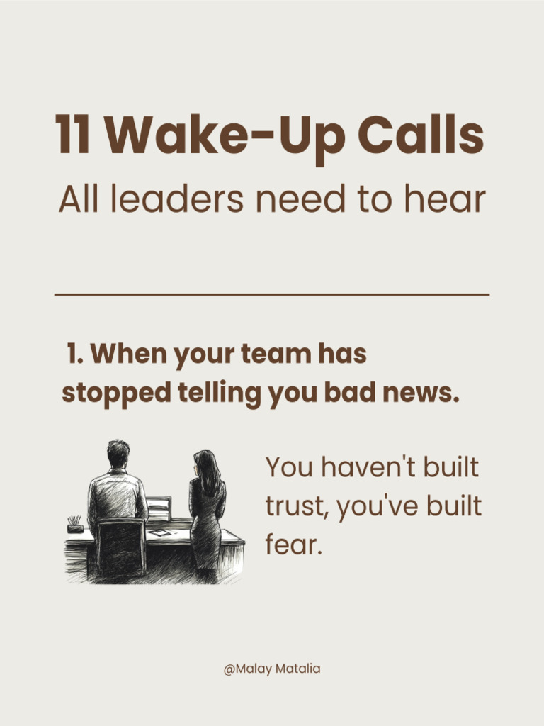 11 Wake-Up Calls All Leaders Need To Hear | PDF