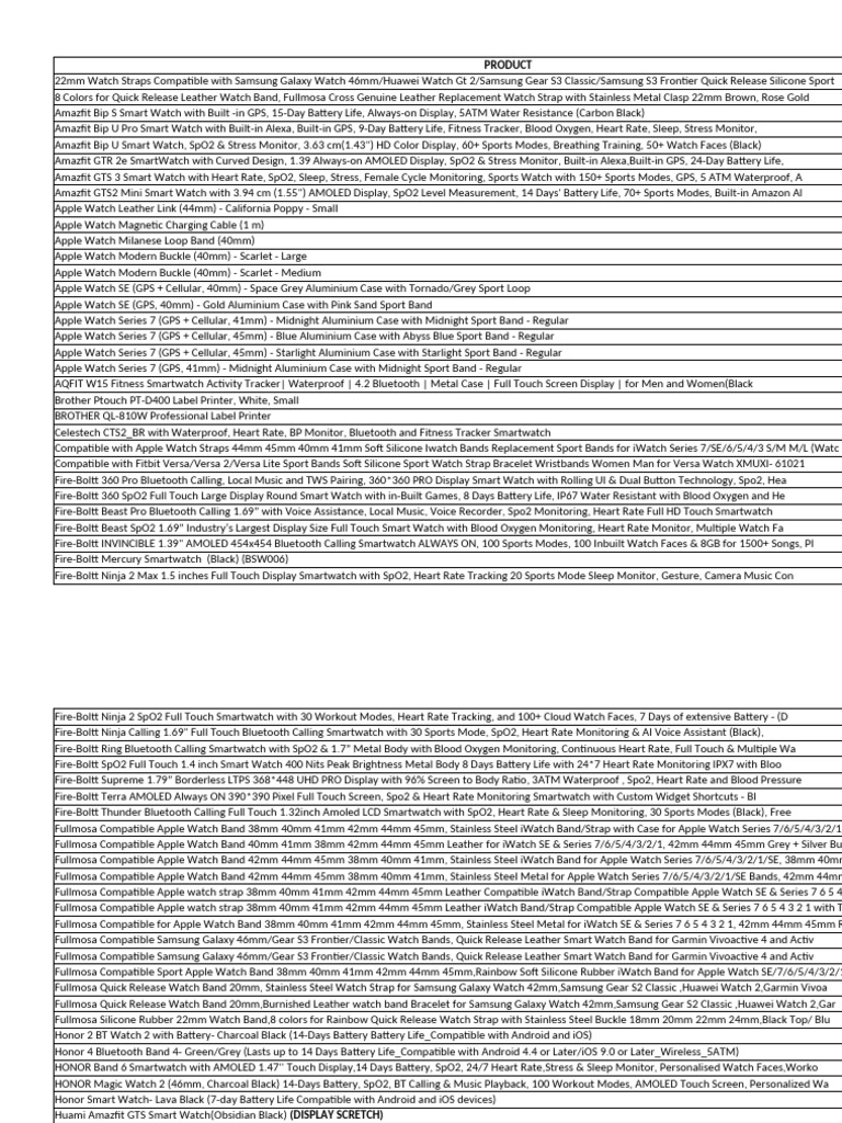 New Watch List For Sale | PDF | Smartwatch | Apple Watch