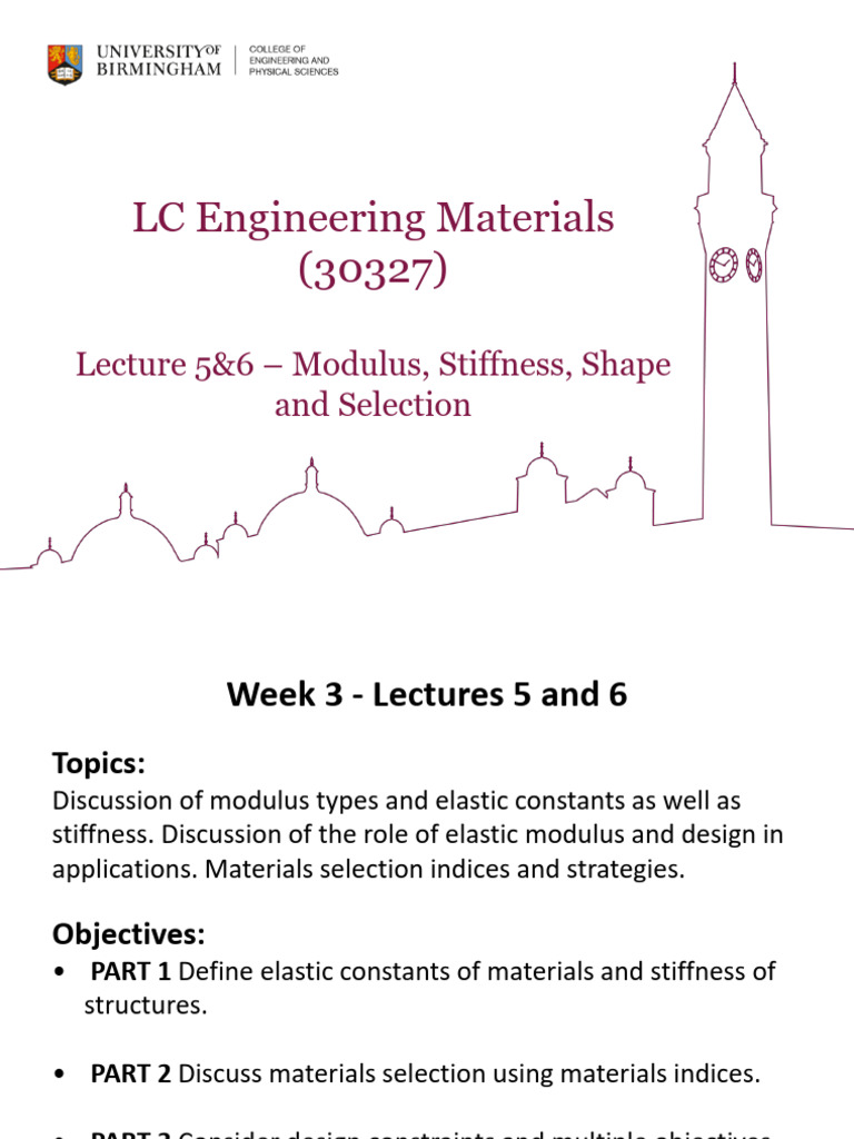 L5 & 6 - Modulus and Stiffness | PDF | Young's Modulus | Elasticity ...