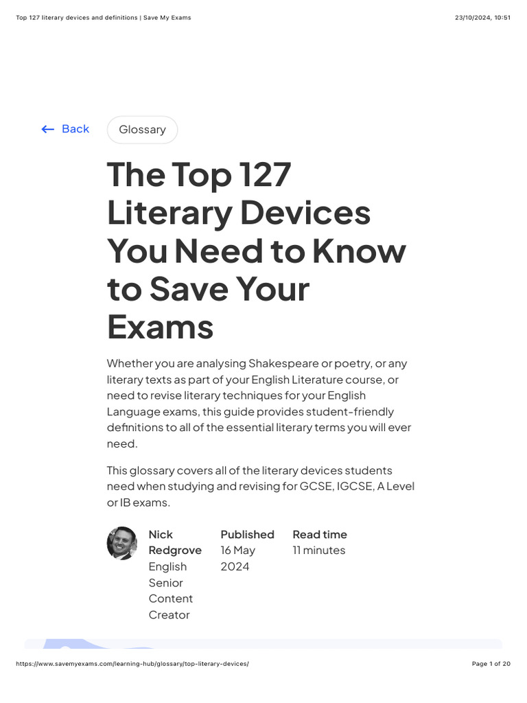 127 Literary Devices Pdf Poetry