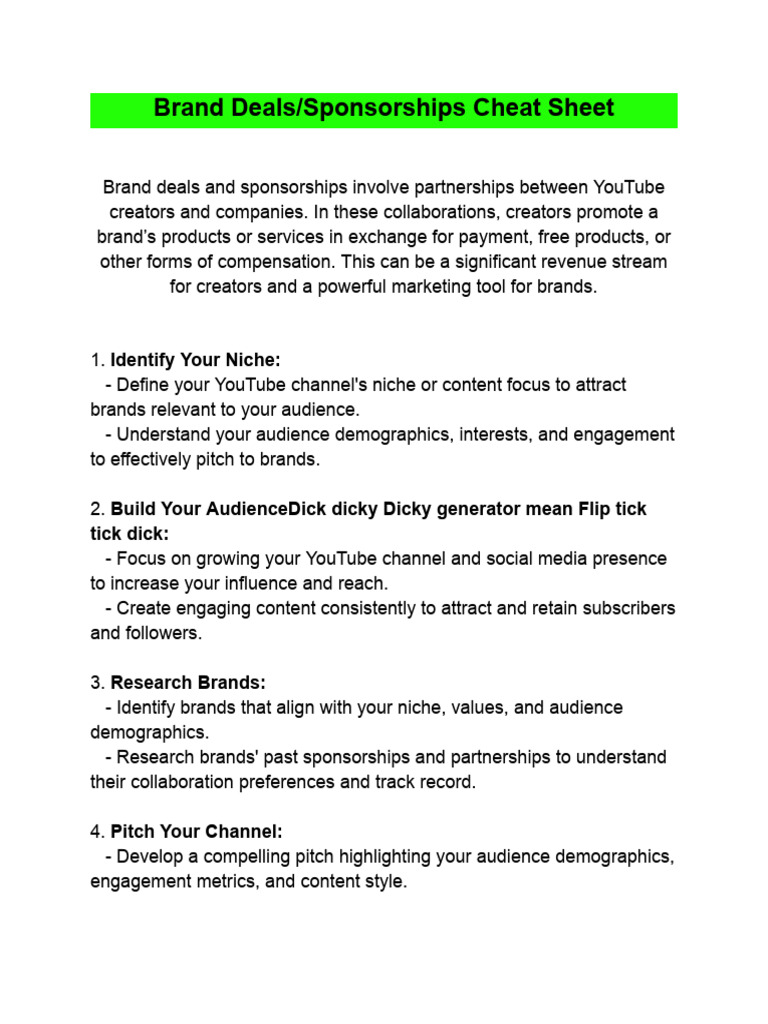 YouTube Brand Deals Guide | PDF | Brand | Social Media