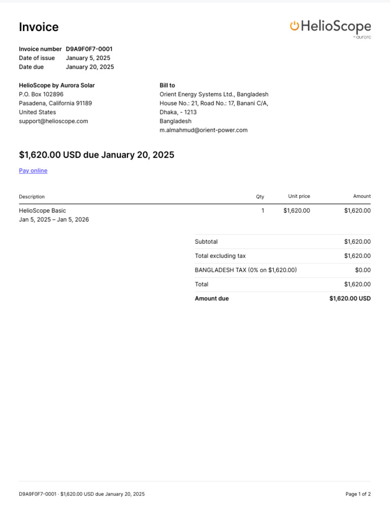 Invoice-D9A9F0F7-0001 | PDF | Invoice | Wire Transfer