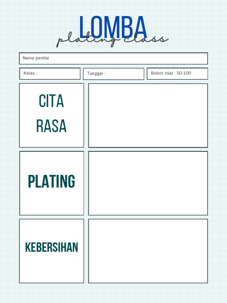 Format Nilai Lomba | PDF