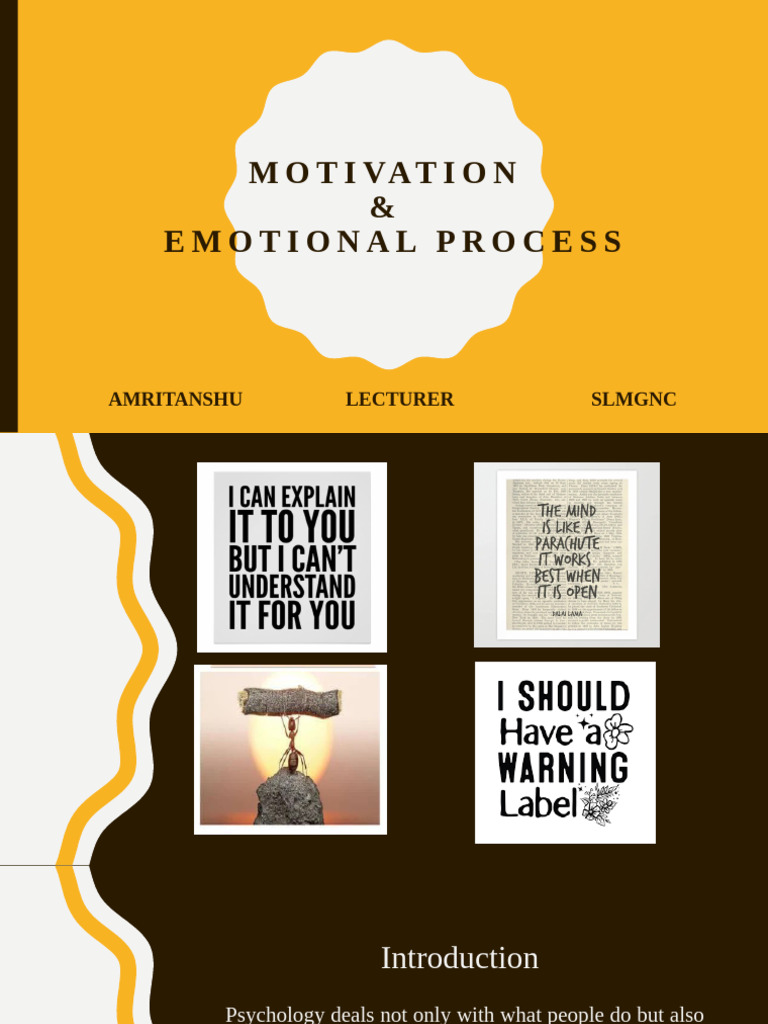 Psychology of Motivation & Emotion | PDF | Stress (Biology) | Emotions