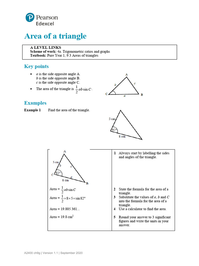 Triangle Area Calculation Guide | PDF | Area | Triangle