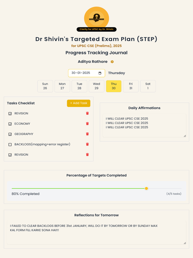 STEP Progress Report - 2025-01-30 | PDF