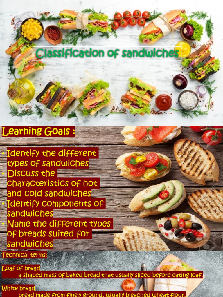 Lesson 1 Classification of Sandwiches | PDF