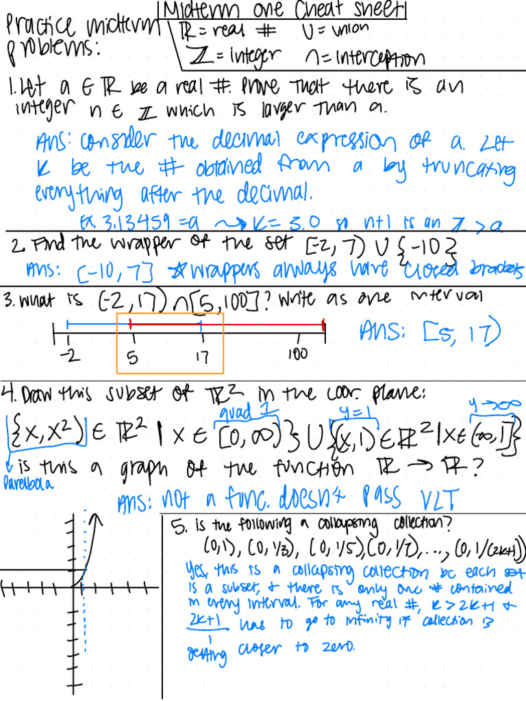Math Midterm 1 Cheat Sheet | PDF | Mathematics | Mathematical Relations