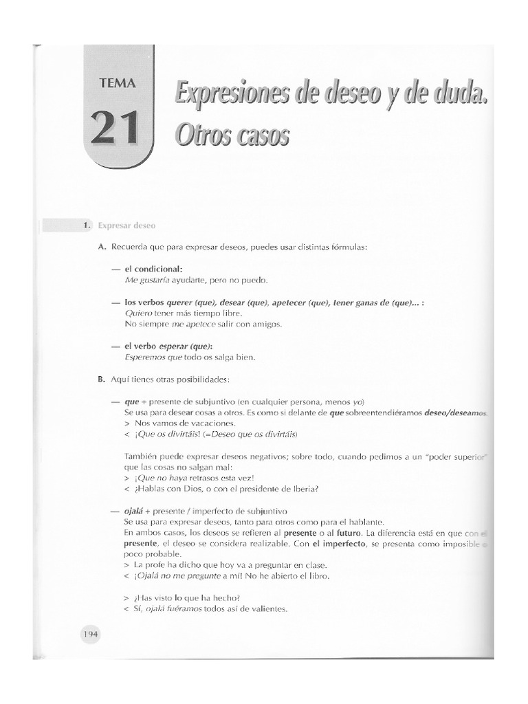 Expresiones de Deseo y Duda - Otros Casos | PDF