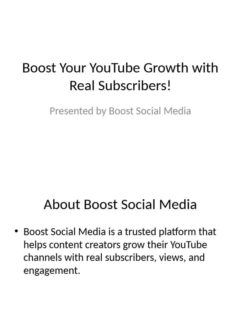 Buy YouTube Subscribers Boost Social Media | PDF