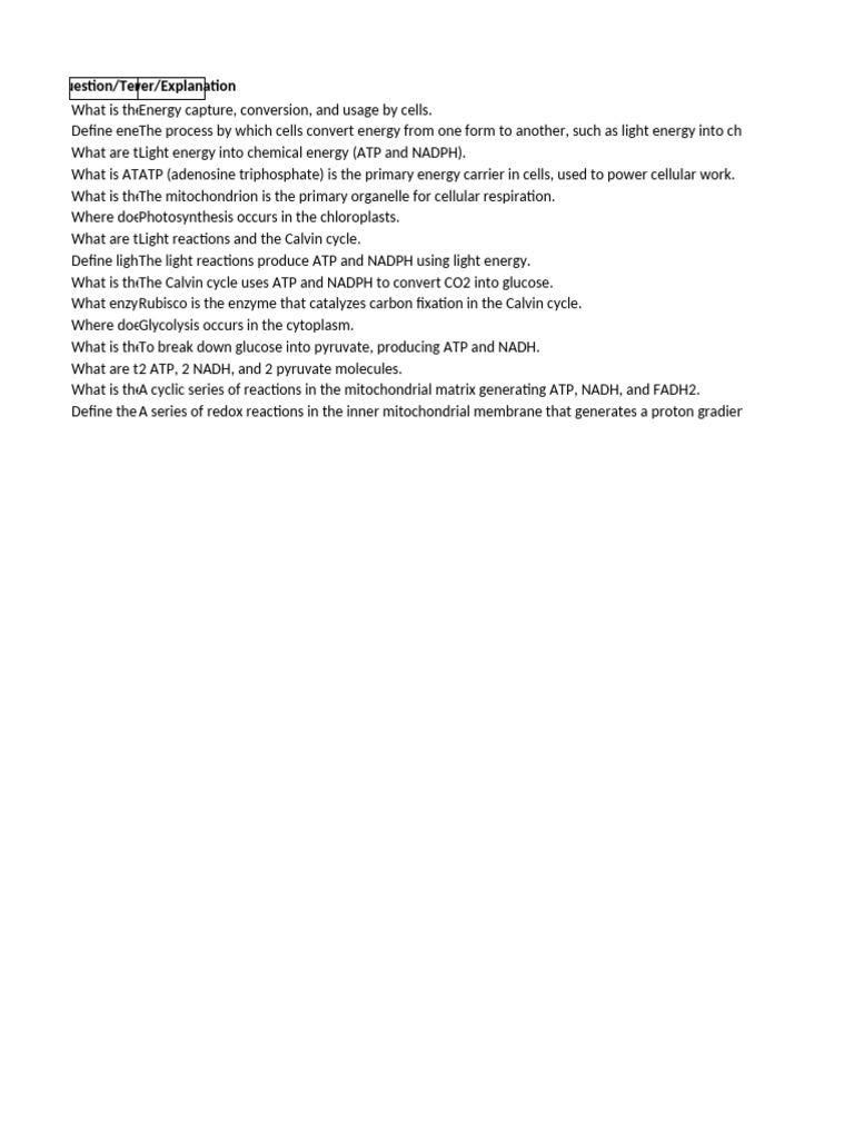 Photosynthesis Respiration Flashcards | PDF