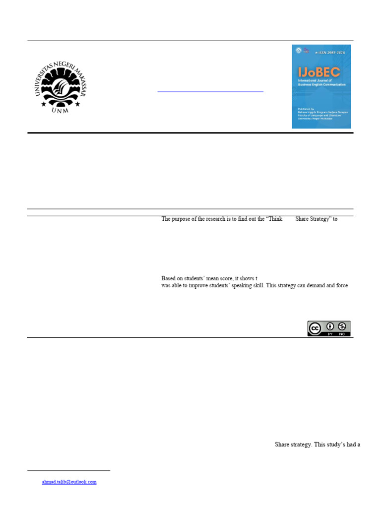 Muh+Ardan IJoBECFixed | PDF | Fluency | Sampling (Statistics)