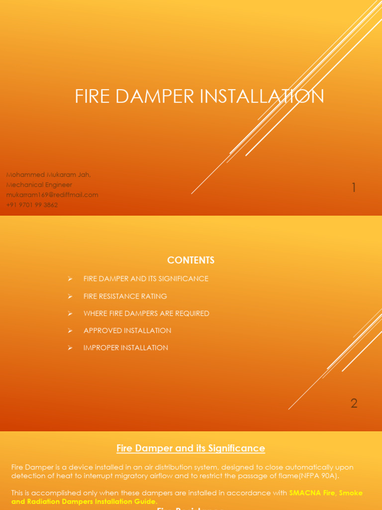 Fire Damper Installation Guidelines | PDF | Duct (Flow) | Sheet Metal
