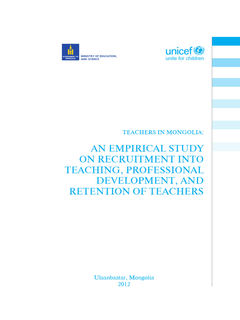 UNICEF Mongolia Teachers in Mongolia 2012 | PDF | Teachers | Salary
